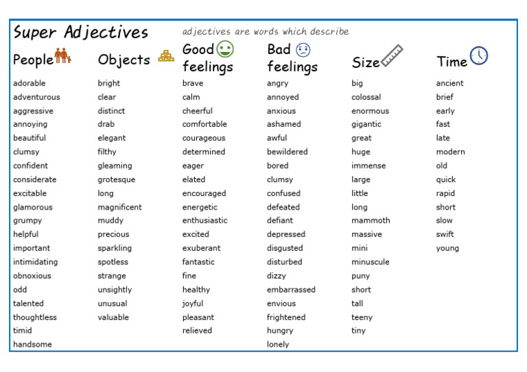 Super Adjectives | PDF