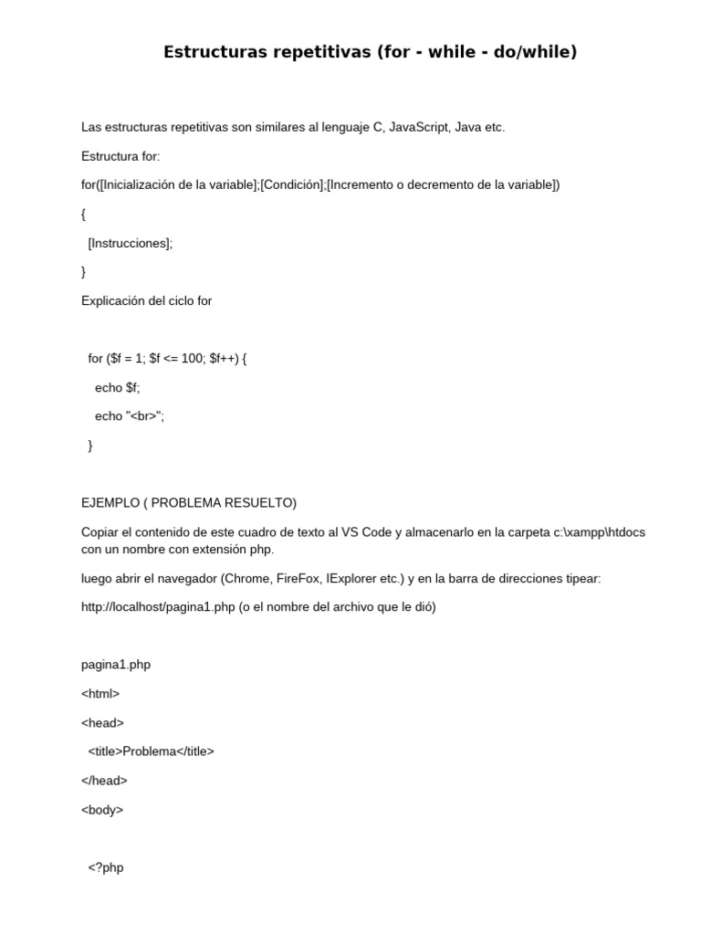 Estructuras repetitivas | PDF