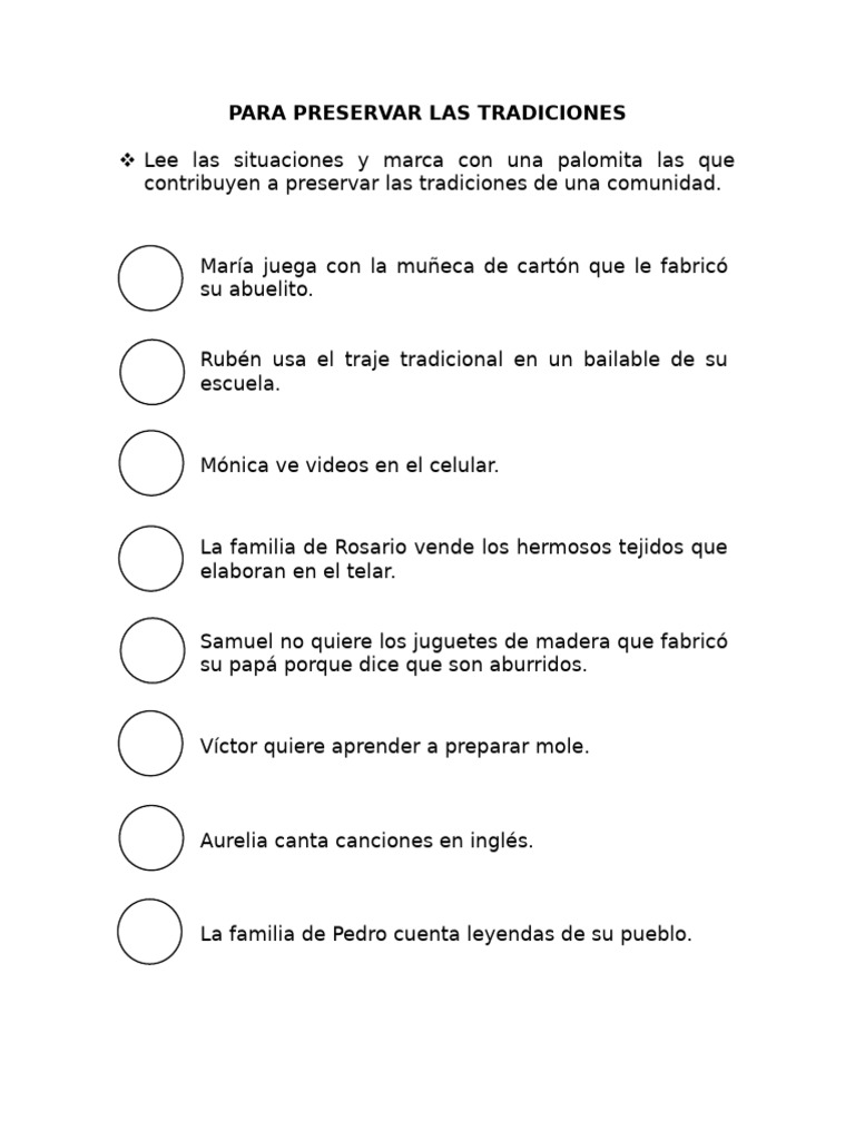 Para Preservar Las Tradiciones | PDF