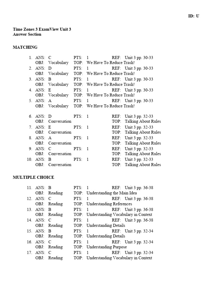 ExamView - TZ3 Unit 3 - Answer Key | PDF | Economy And The Environment ...