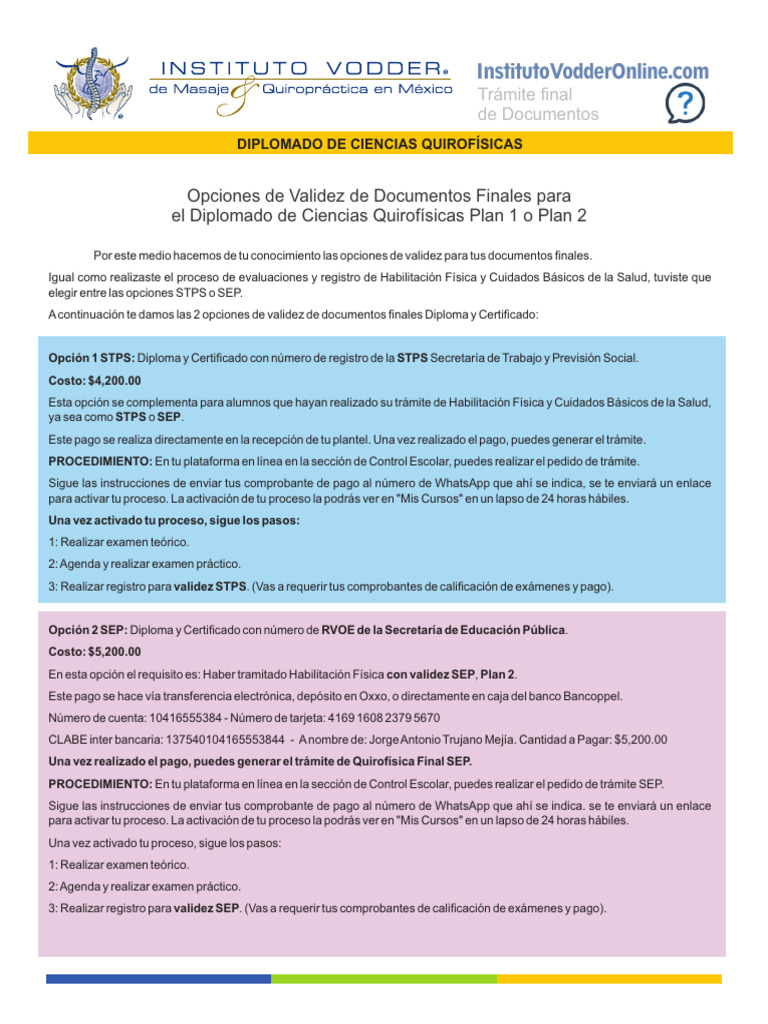 Trámite y Validez de Documentos Finales | PDF