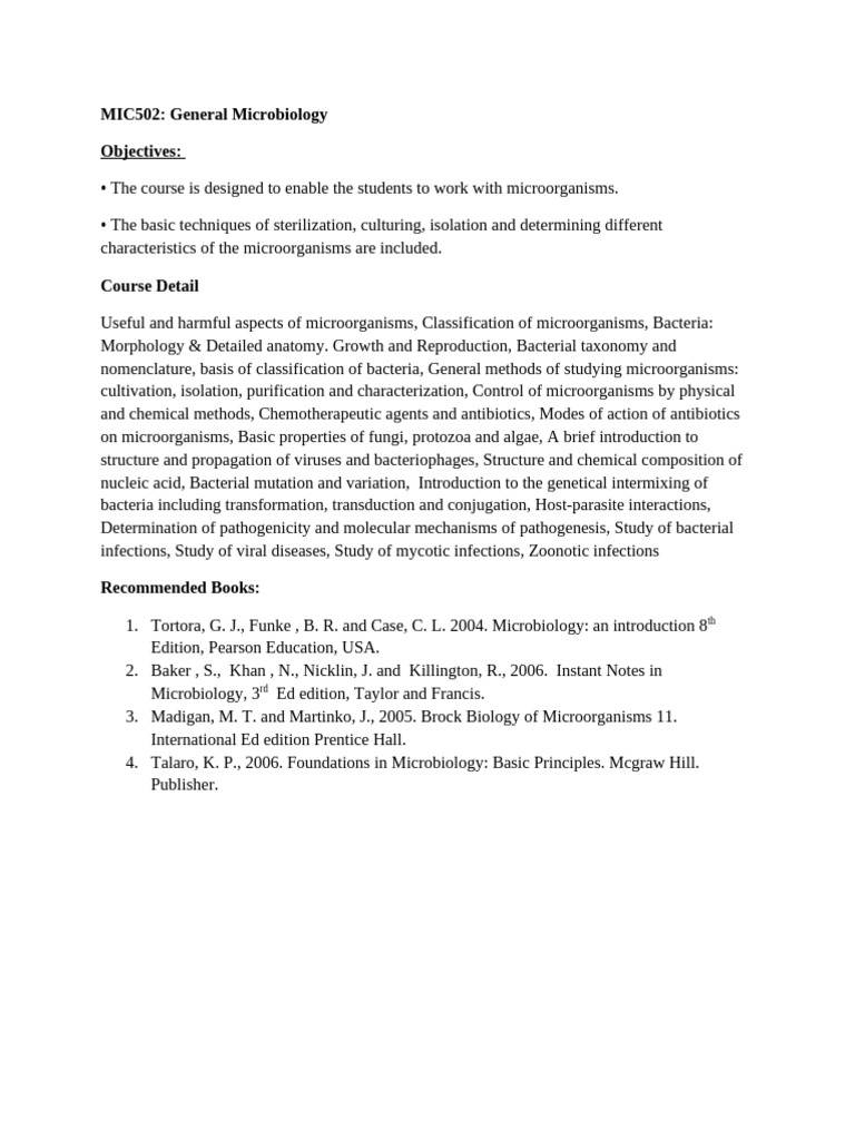 Micbio-101 General Microbiology | PDF
