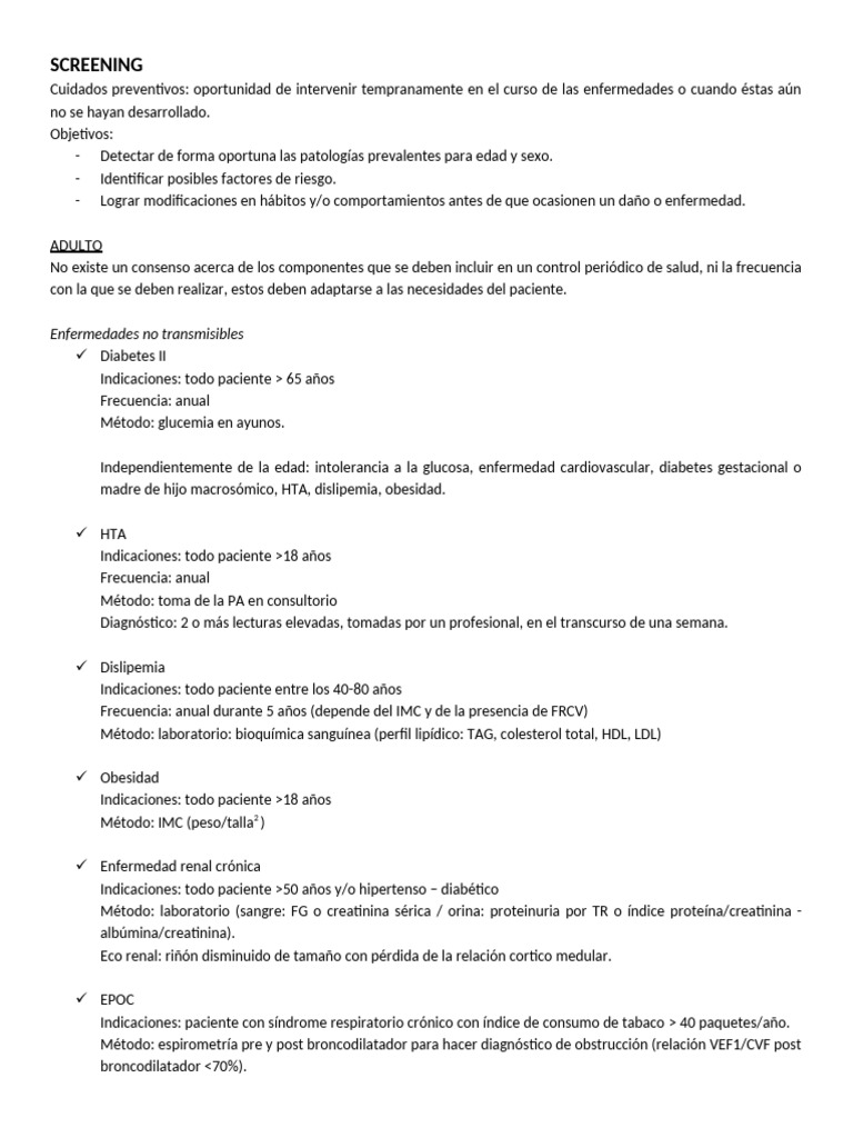 CDS - Screening Del Adulto | PDF | Cáncer de mama | Diabetes