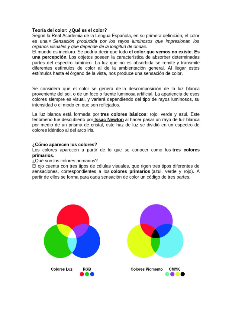Teoría Del Color | PDF | Color | Tecnicas artisticas