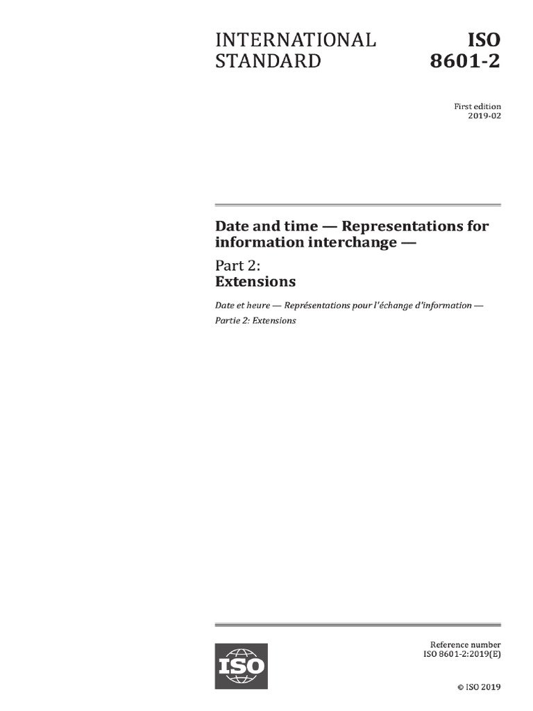 Iso 8601-2-2019 | PDF | International Organization For Standardization | Exponential Function