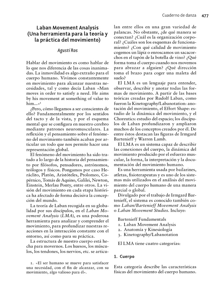 EE Vol 3334 Laban Movement Analysis Cas | PDF | Bailes