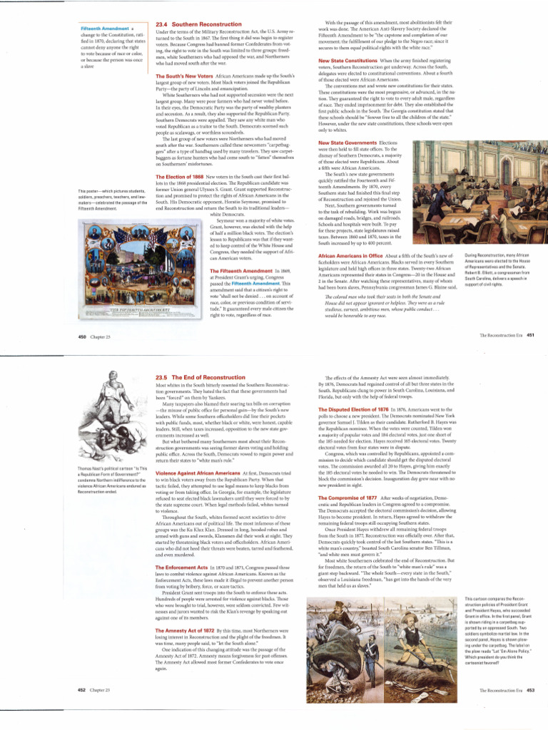 2023 End of Reconstruction Text | PDF