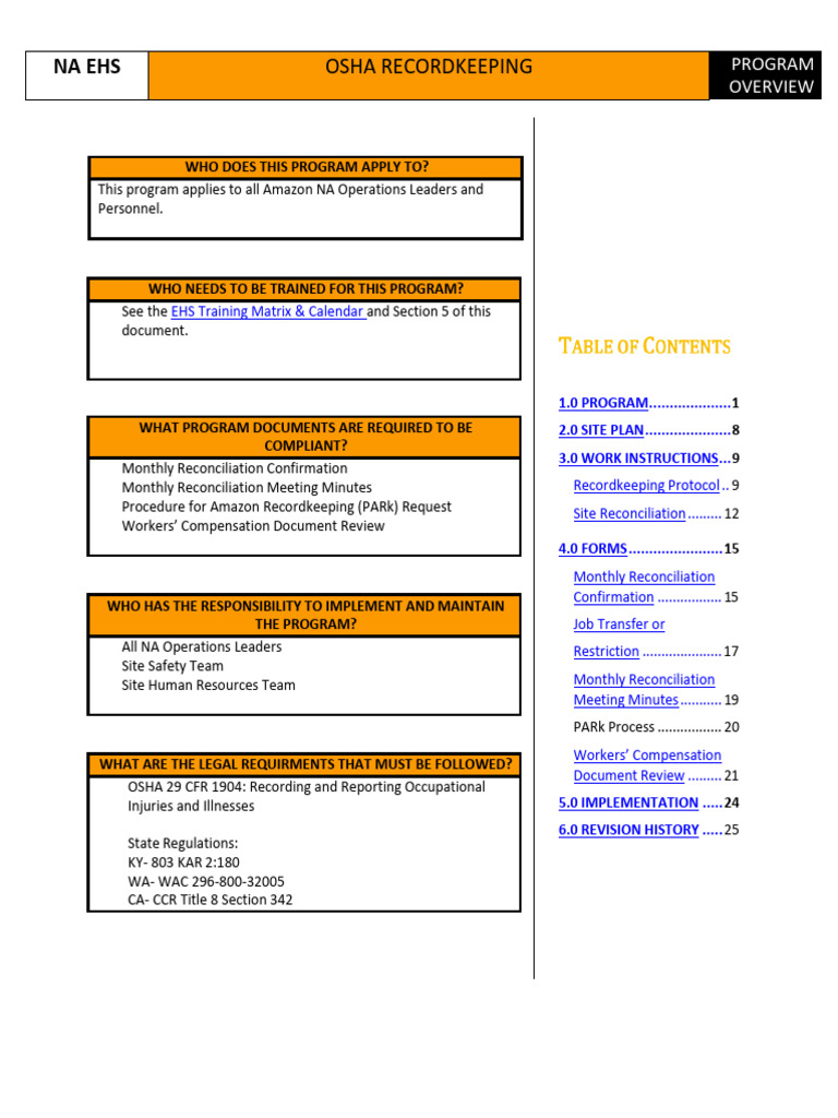 WHS Recordkeeping Procedure NA PDF | PDF | Occupational Safety And ...