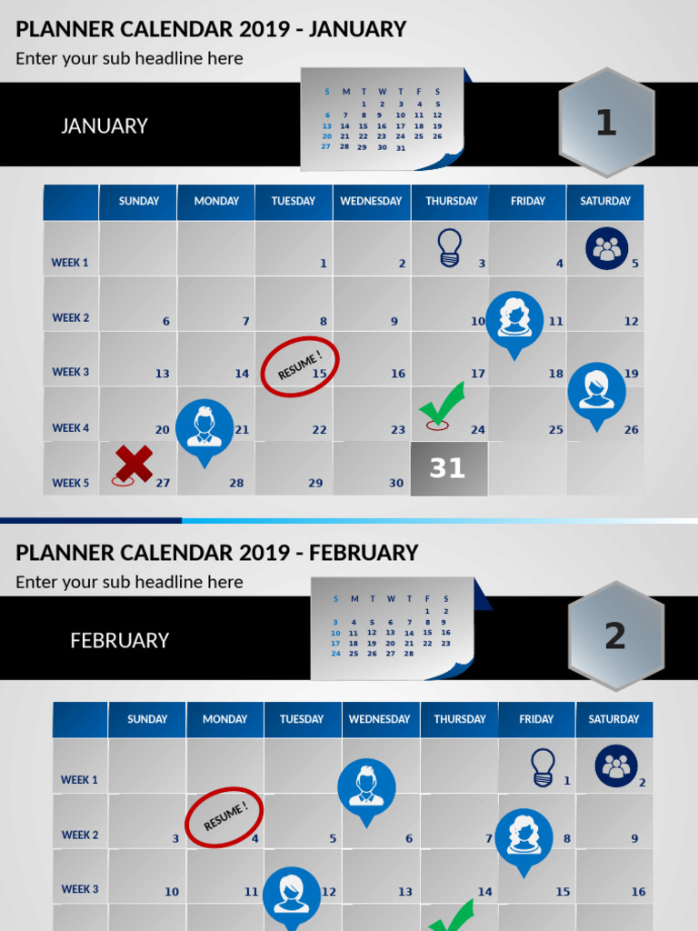Planner Calendar 2019 Static 4x3 | PDF