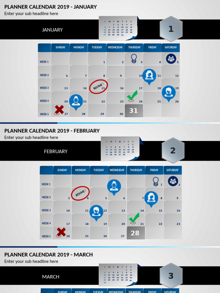Planner Calendar 2019 Static 16x9 | PDF