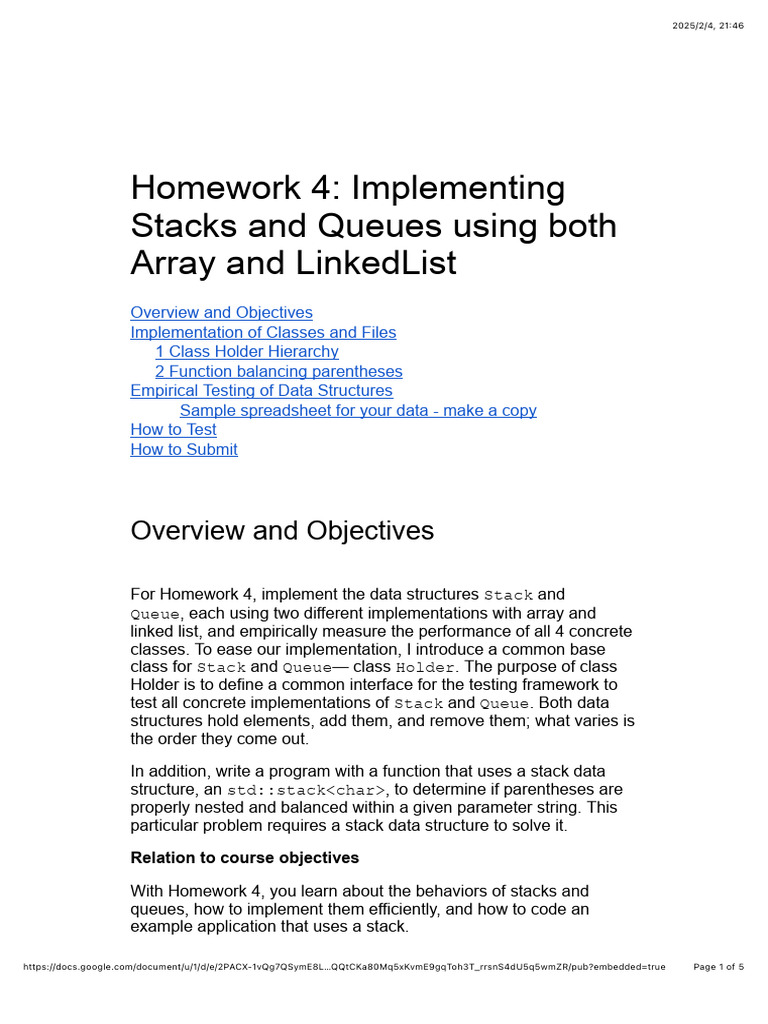 ICS 46 Data Structures - Homework 4 | PDF | Class (Computer Programming ...