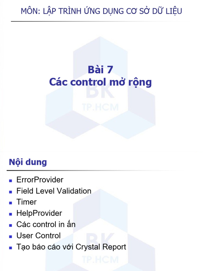 Bai 07 - Cac Control Mo Rong | PDF