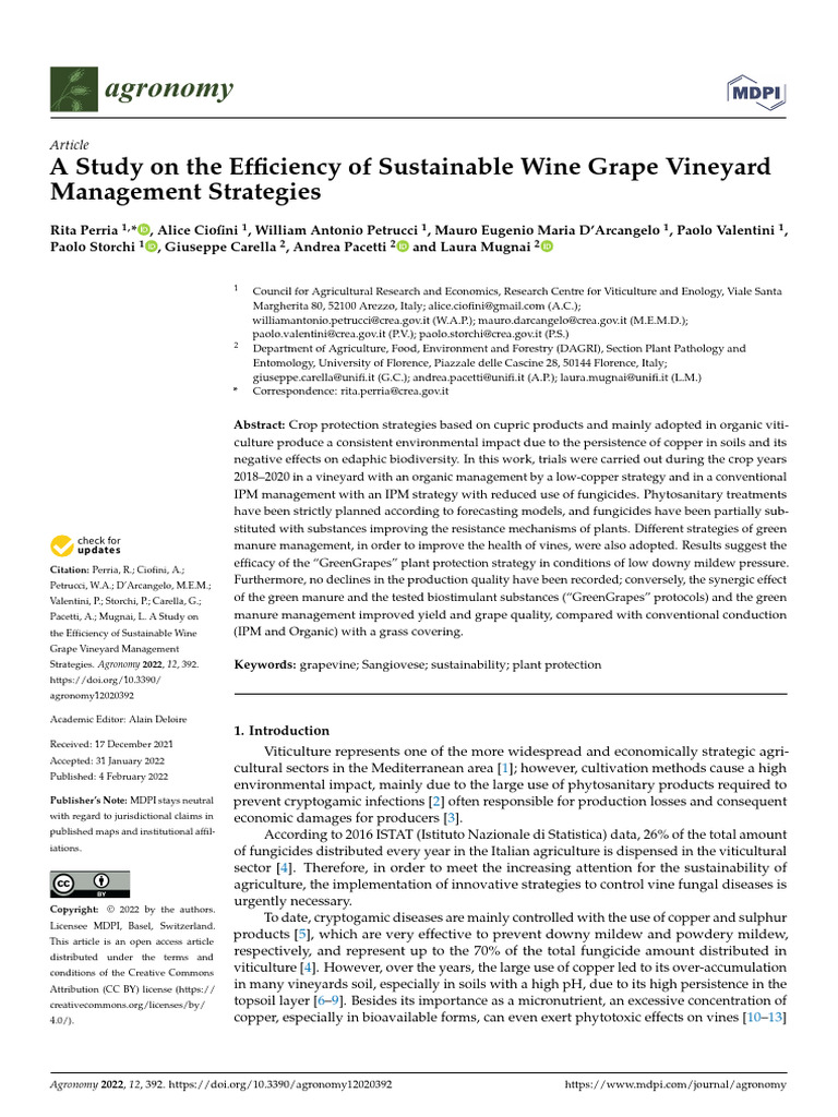 agronomy-12-00392-v3 | PDF | Vineyard | Viticulture