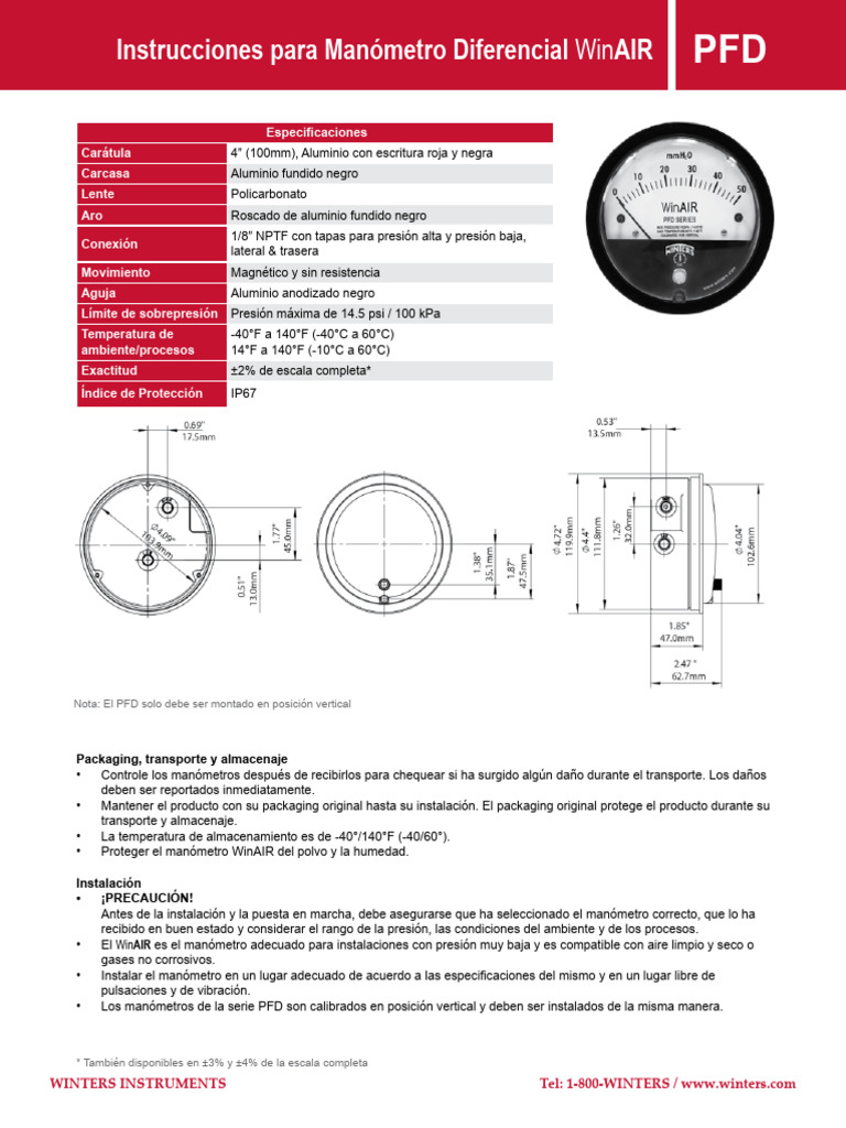 PFD Instructions - SP | PDF | Presión