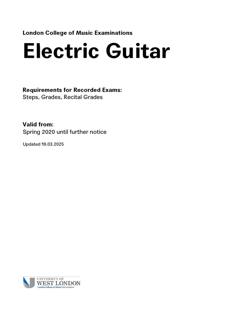recorded-exam-requirements-electric-guitar (1) | PDF | Qualifications