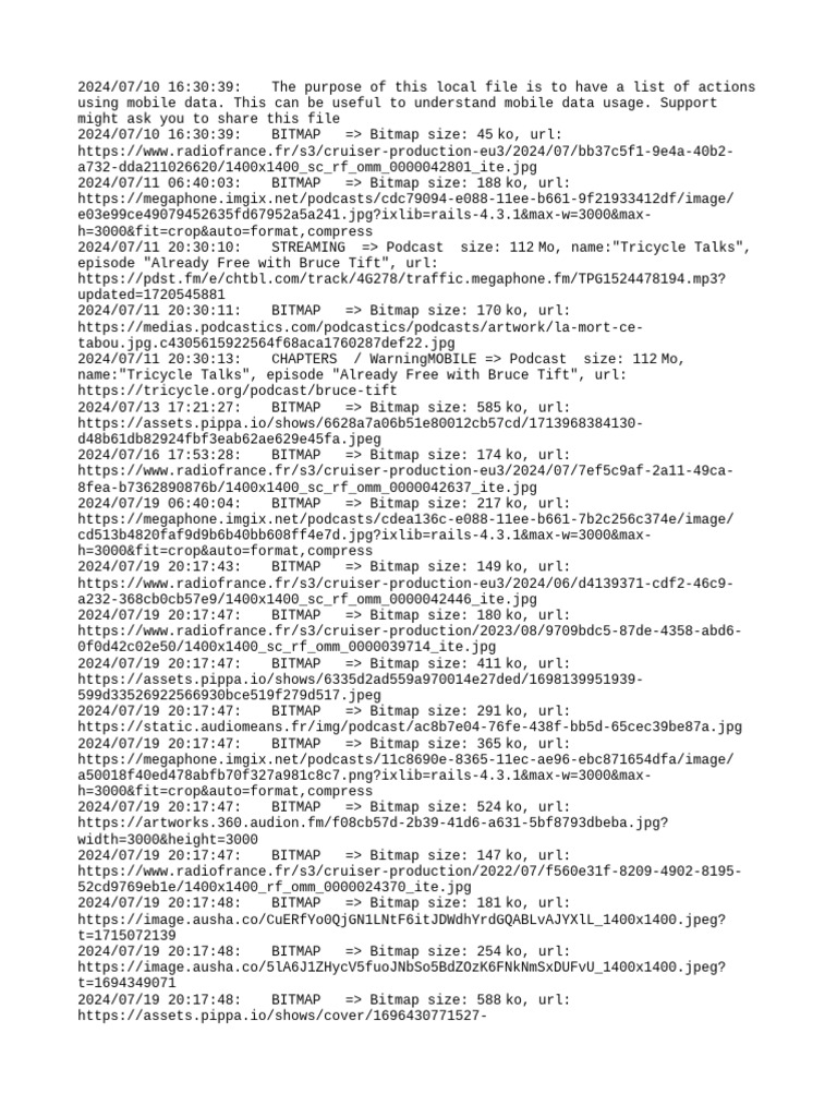 Mobile Data Tracking Log | PDF | Computer Data | Computer File