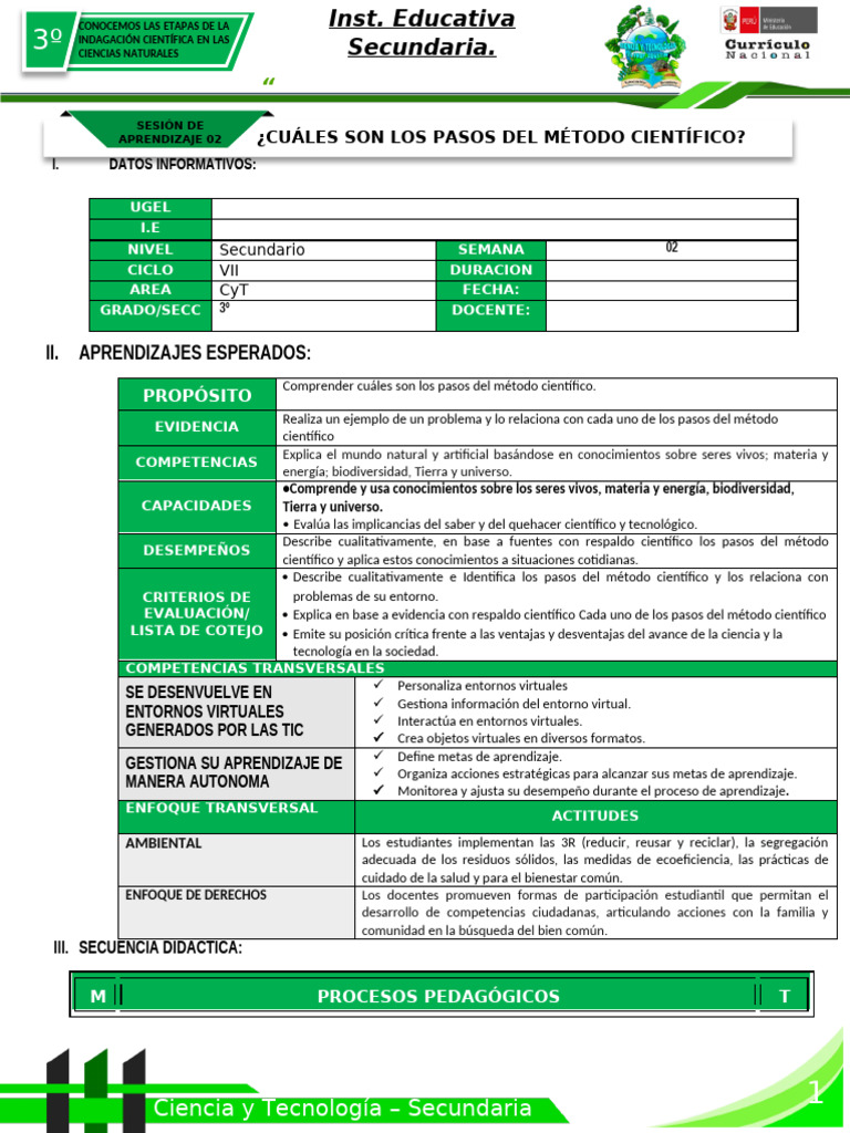 SESION ¿CUALES SON LOS PASOS DEL METODO CIENTIFICO | PDF | Método ...