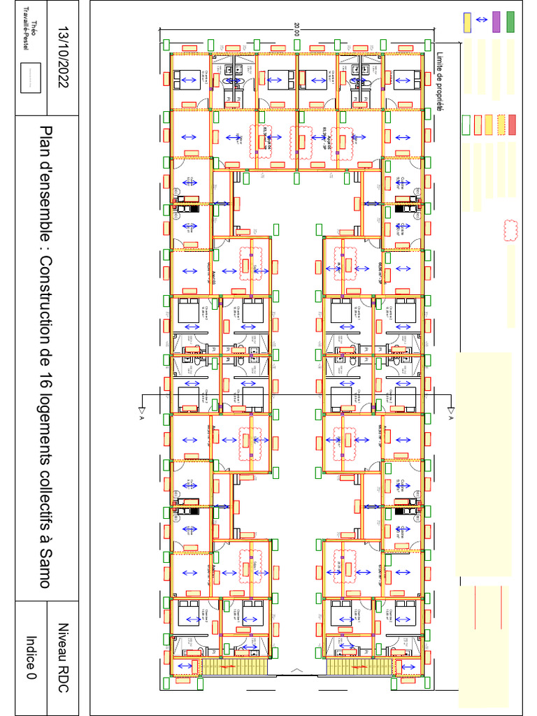 Plan RDC pour 16 logements collectifs | PDF | Béton armé | Béton