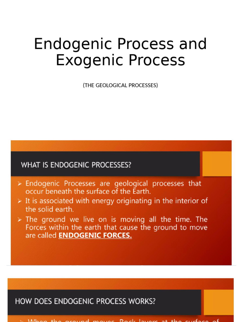Endogenic vs Exogenic Geological Processes | PDF