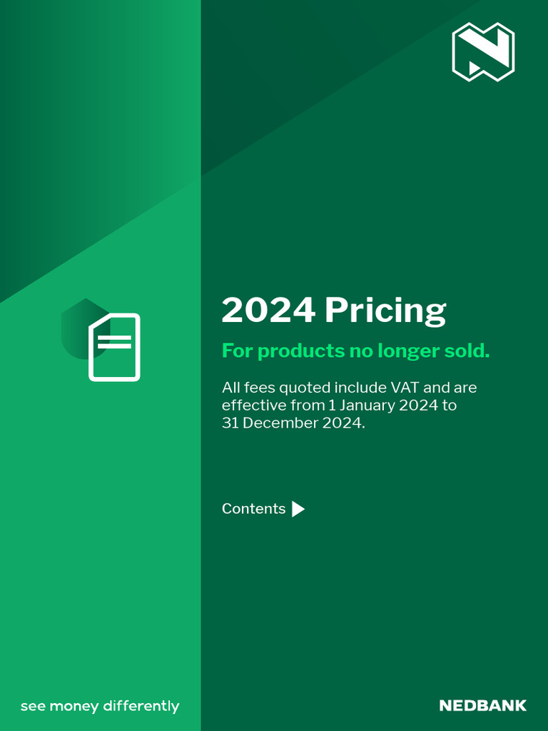 Nedbank 2024 Fees Overview | PDF | Debit Card | Fee