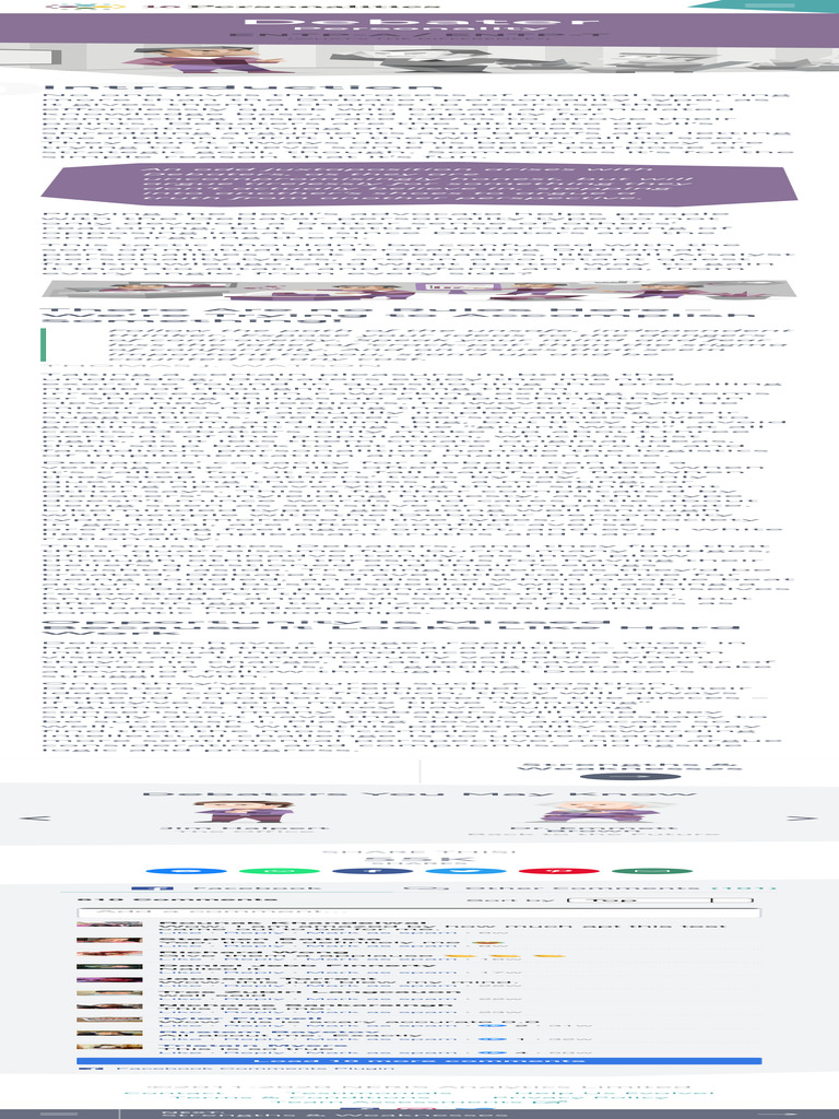 Introduction Debater (ENTP) Personality 16personalities | PDF ...