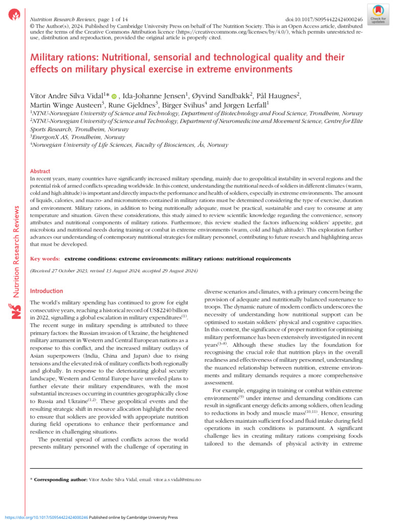 military-rations-nutritional-sensorial-and-technological-quality-and-their-effects-on-military ...