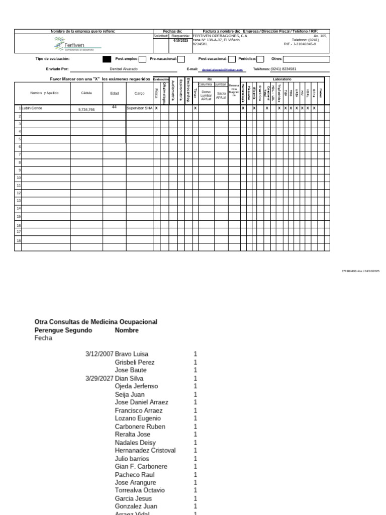 Evaluación Médica Laboral Cetven | PDF | Lípido