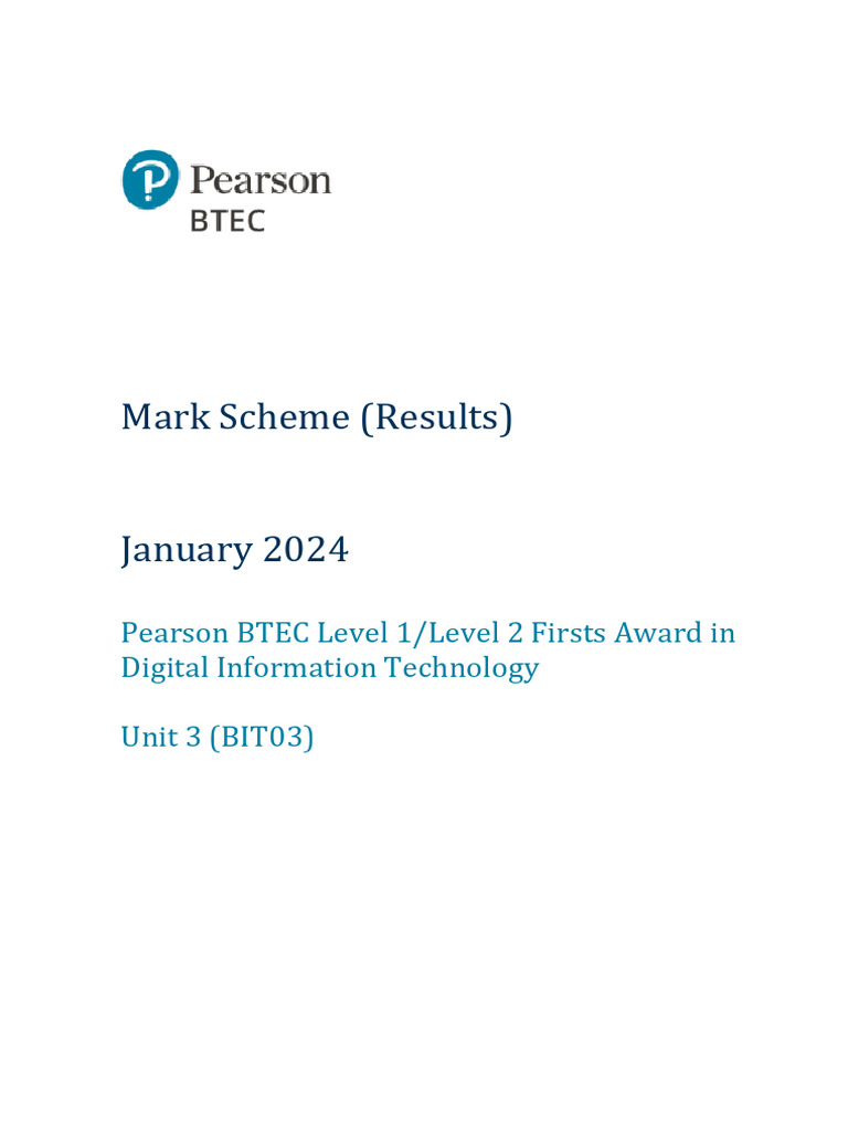 2024 Jan Mark Scheme BTEC DIT | PDF | Encryption | Backup