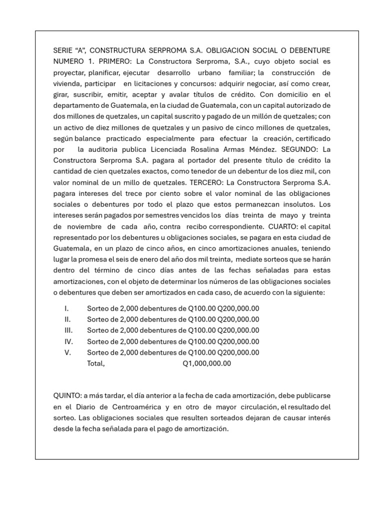 Debenture Deber | PDF | Guatemala