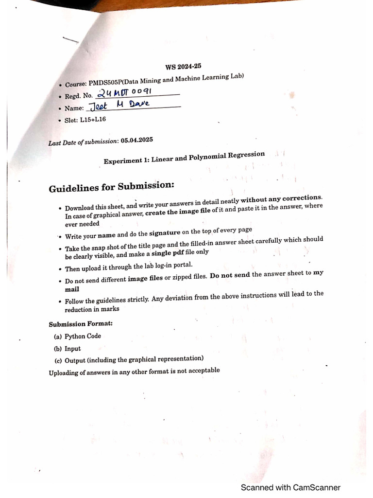 Exp-1 DMML | PDF