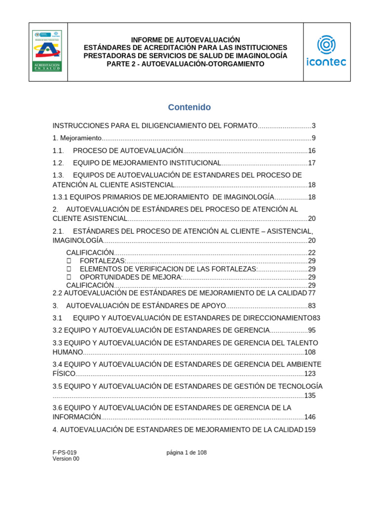 F Ps 019 Autoevaluación Visita Otorgamiento Ips Imaginología Parte 2 1 ...