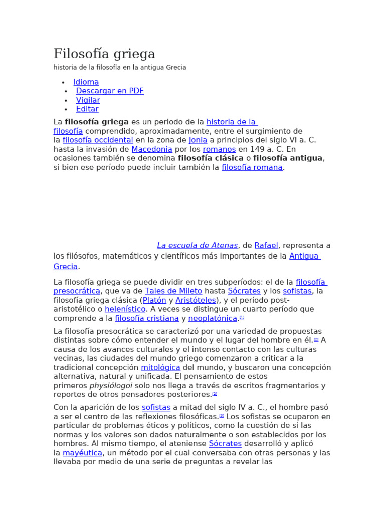 filosofía griega | PDF | Filosofía griega antigua | Filosofía helenística