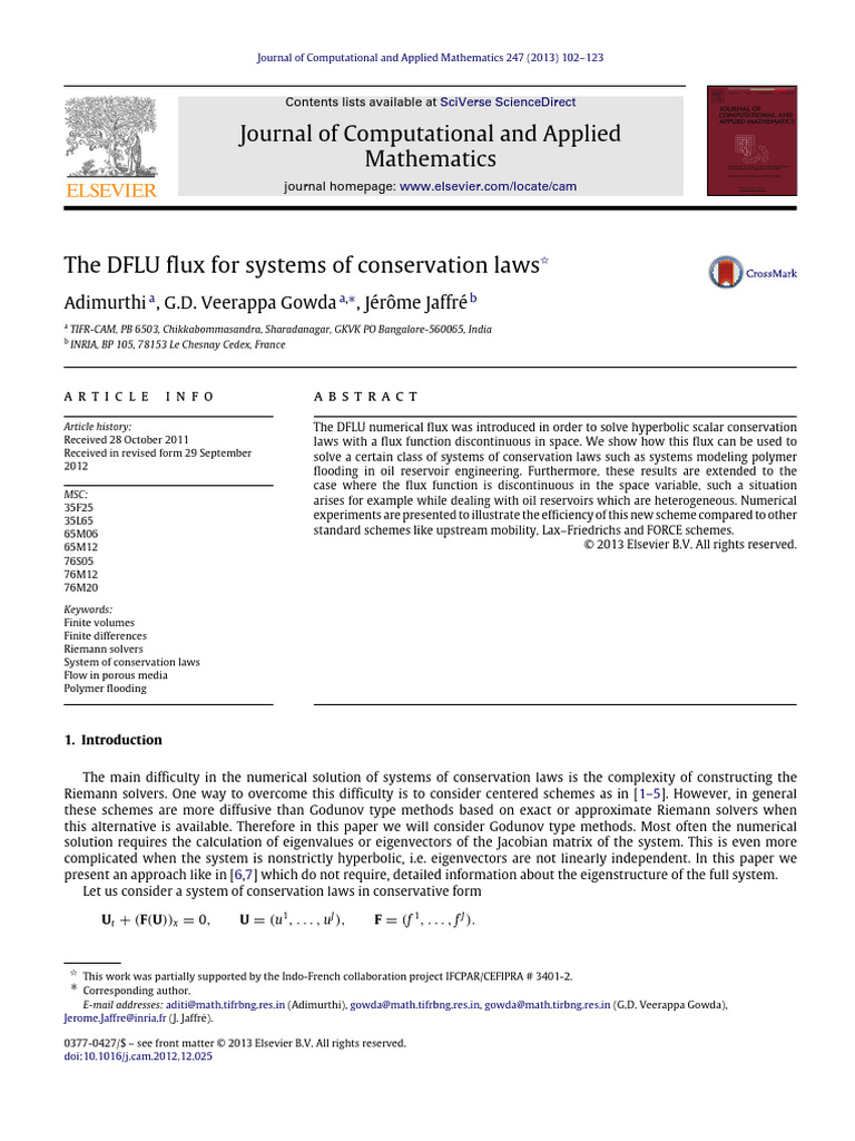 Flux For Systems of Conser Laws | PDF | Eigenvalues And Eigenvectors ...