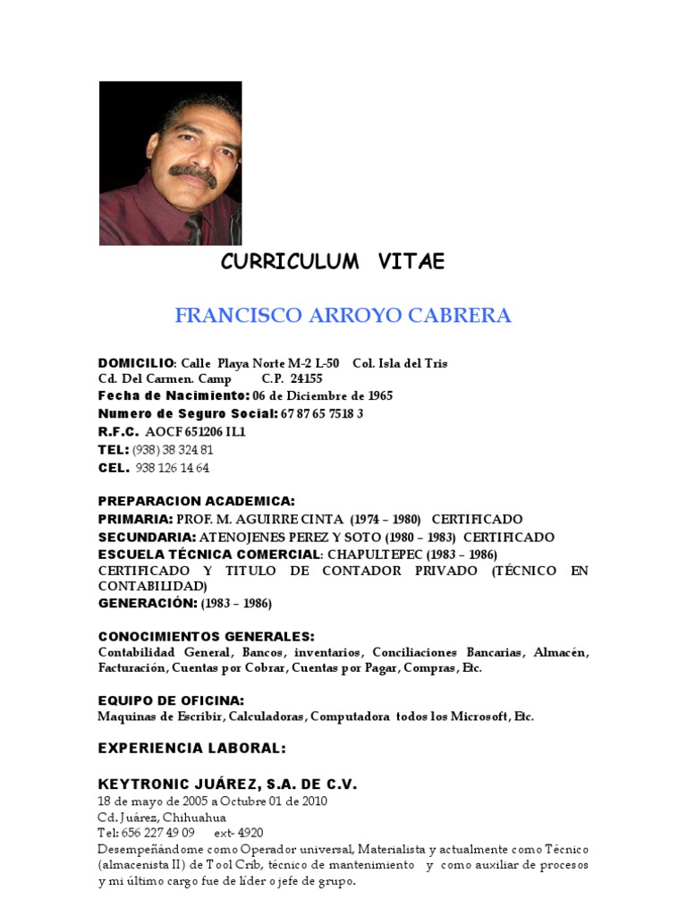 Curriculum Vitae Francisco | PDF | Business | Servicio financiero y comercial
