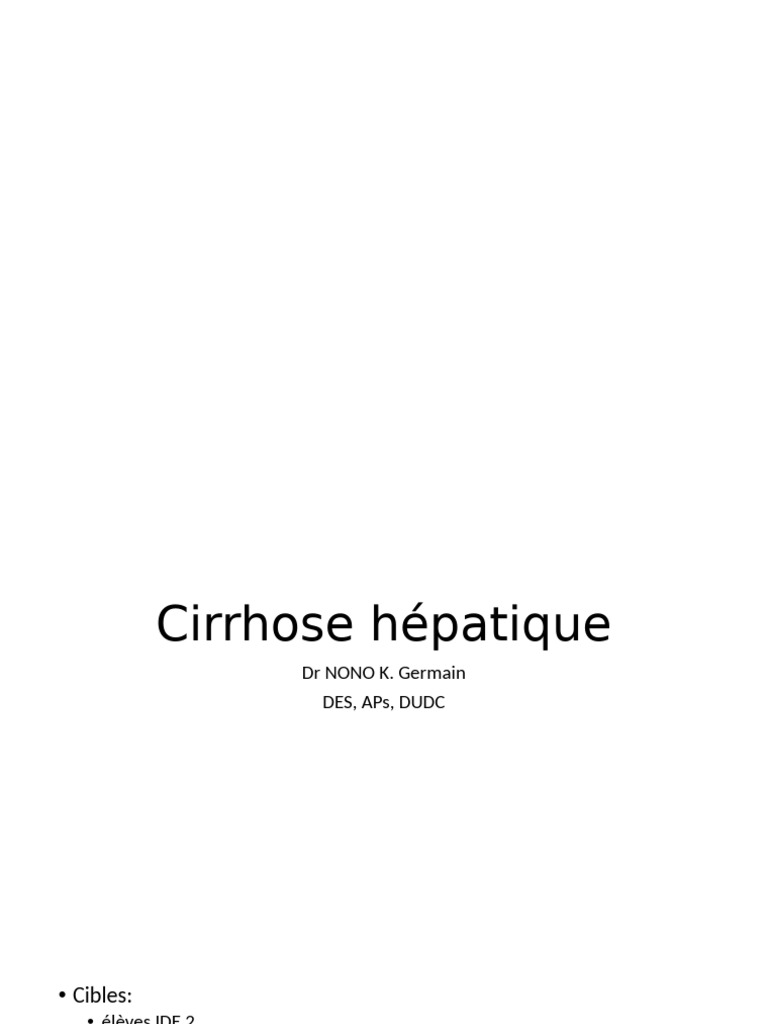 15- Cirrhose | PDF | Cirrhose | Foie