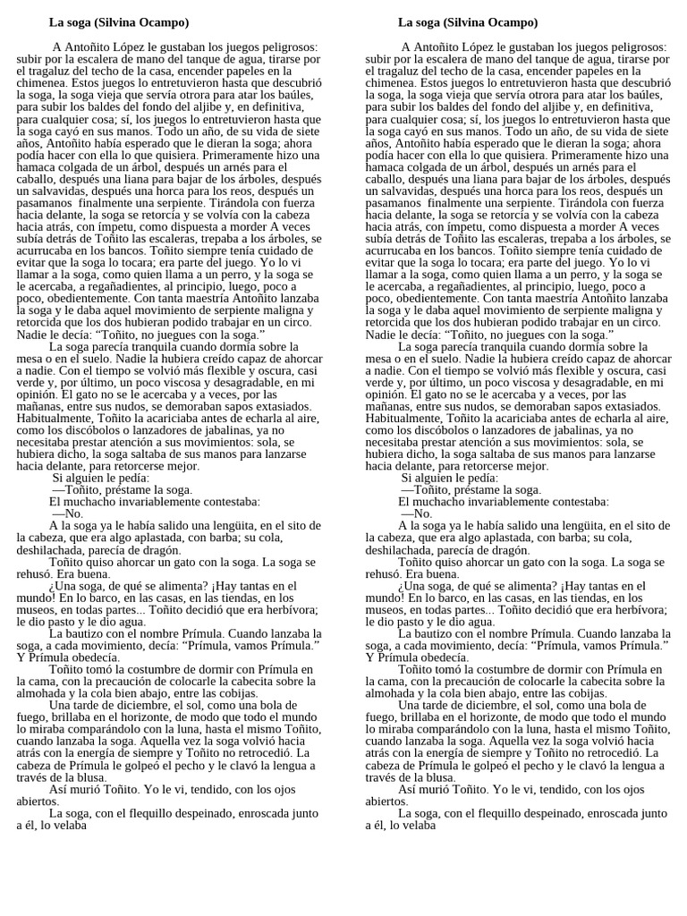 La Soga - Silvina Ocampo | PDF