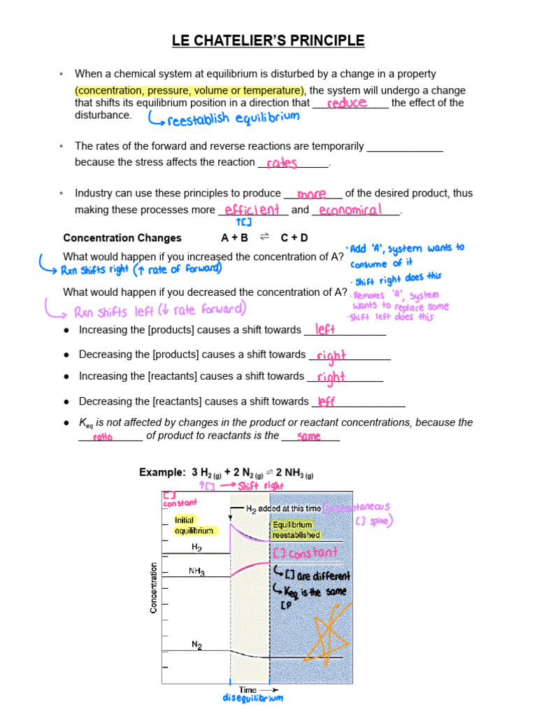 Le Chatelier's Principle | PDF | Chemical Equilibrium | Chemical Reactions
