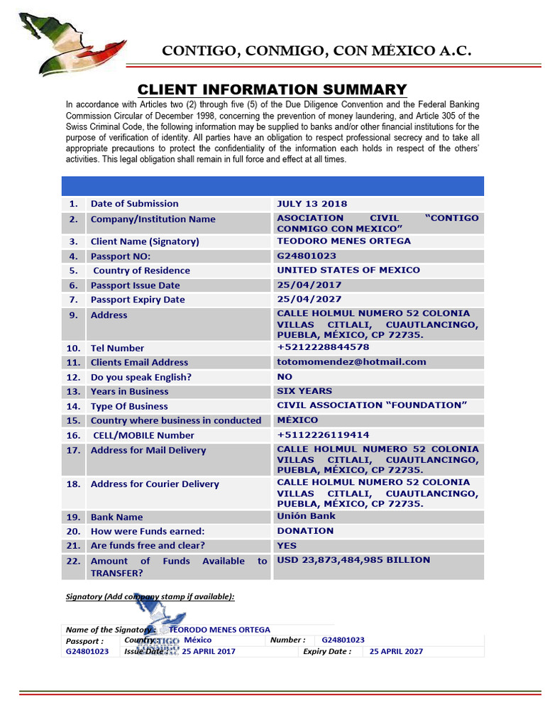 Teodoro Menes Ortega Client Summary | PDF | Justice | Crime & Violence