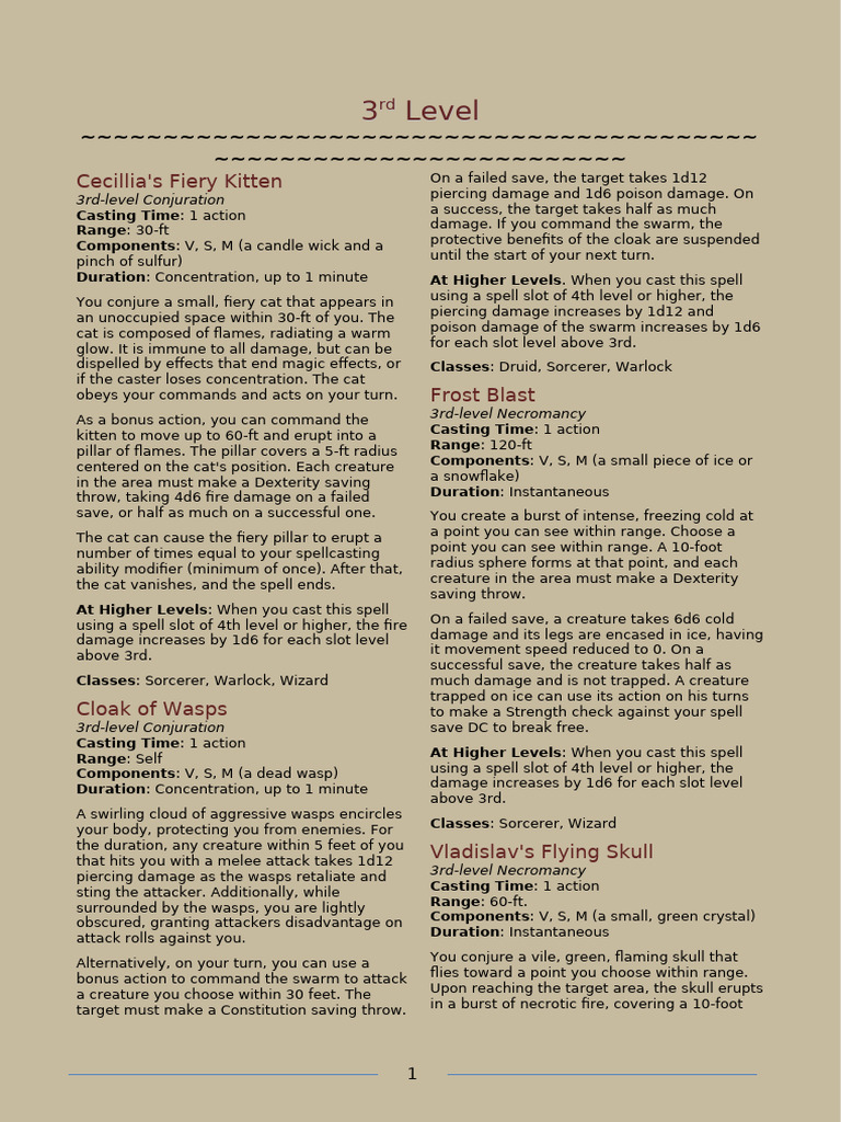 3rd-Level Spell Descriptions for D&D | PDF | Magician (Fantasy)