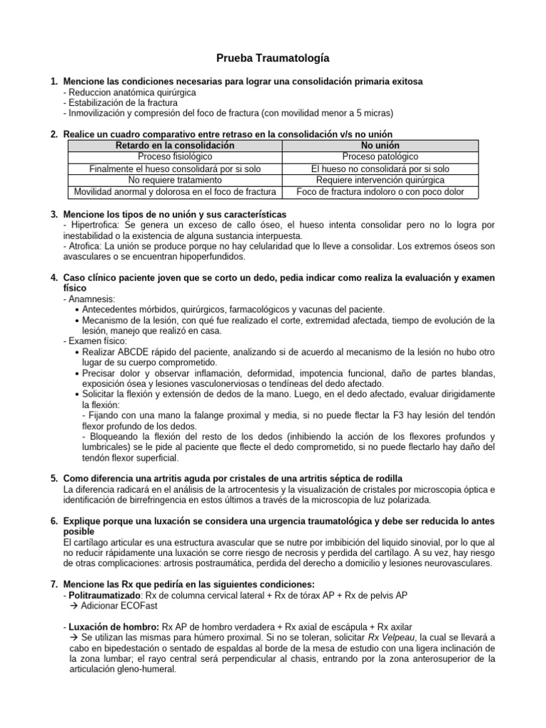 Pruebilla Traumato-1 | PDF | Hombro | Rodilla
