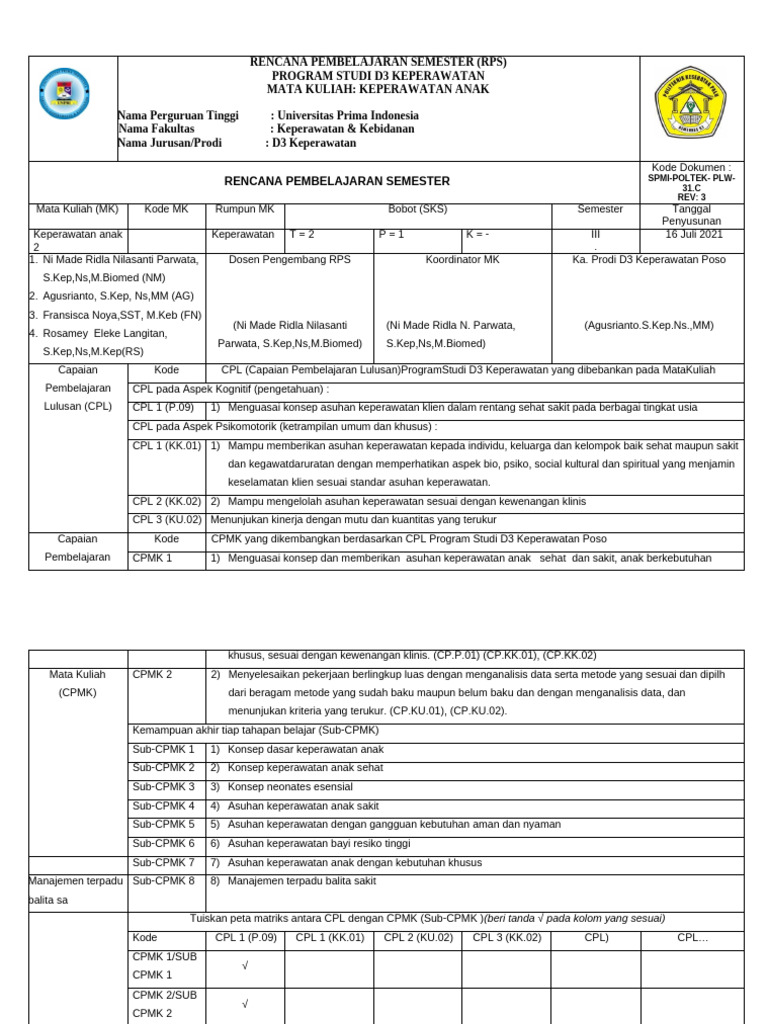 Rps Kep Anak 2022 | PDF