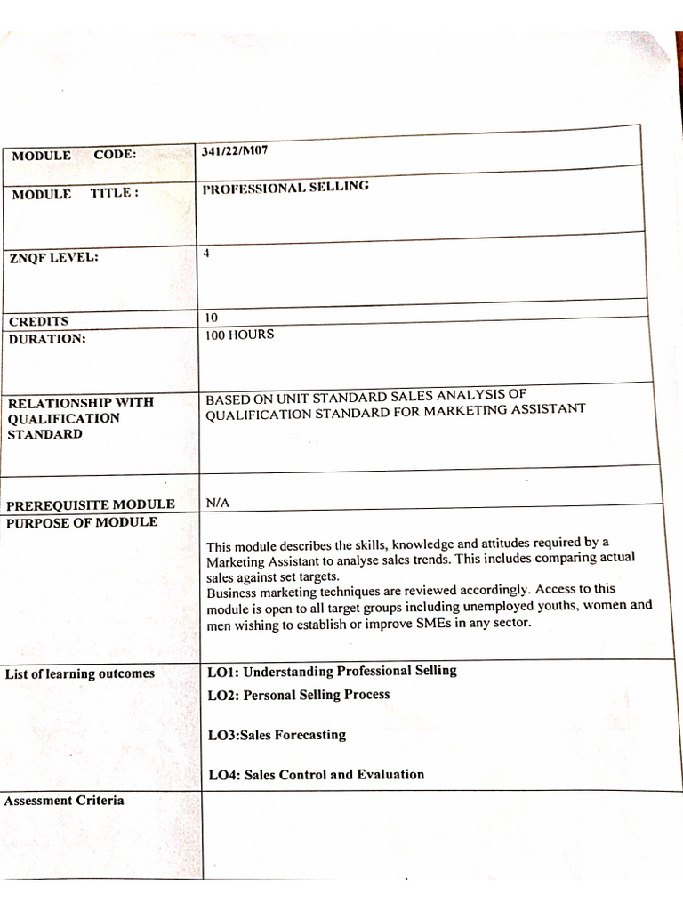 Prof - Selling Module | PDF