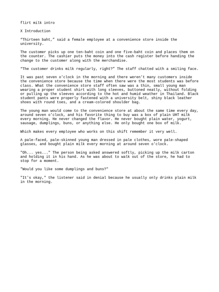 Flirty Milk: A Morning Routine | PDF