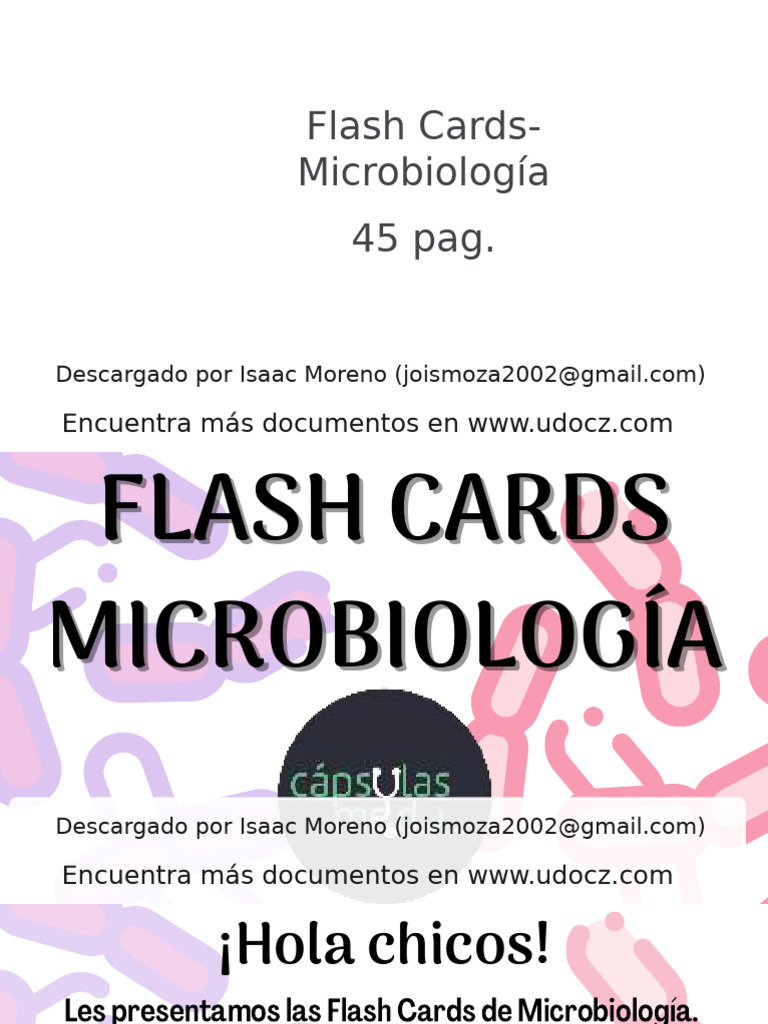 Flashcards de Microbiología Bacteriana | PDF | Estreptococo | Staphylococcus Aureus