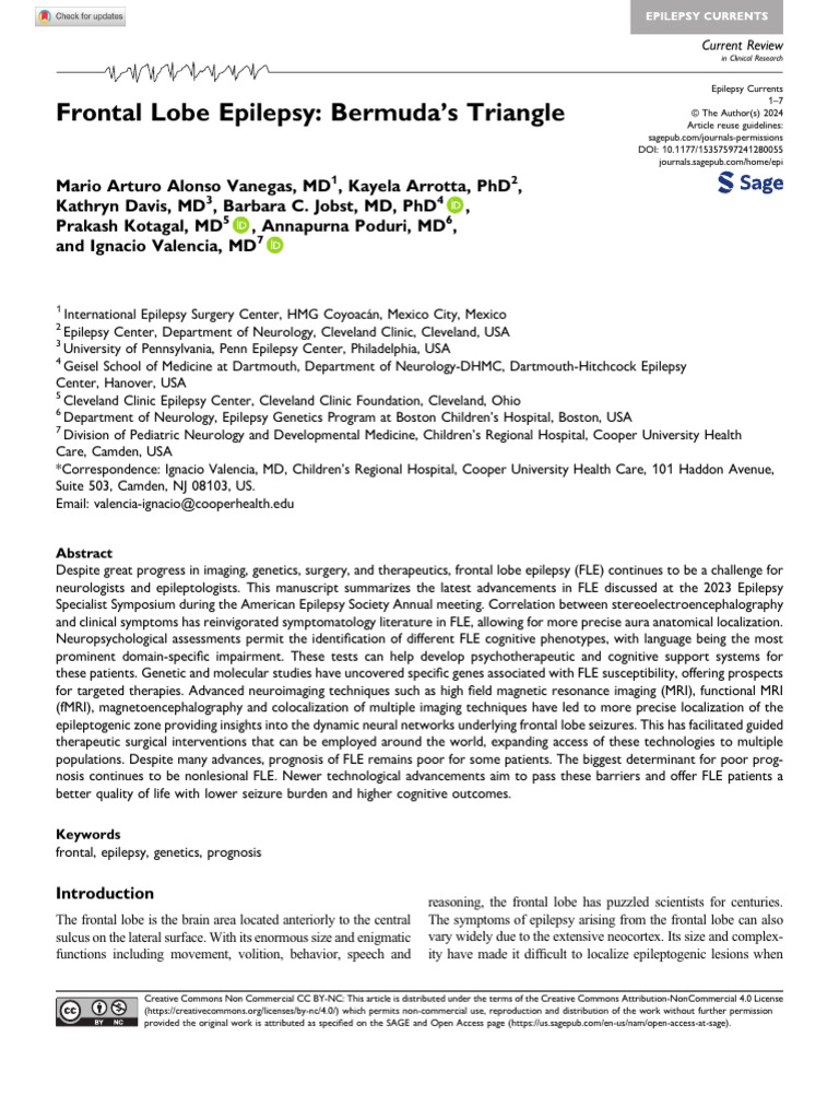 Alonso Vanegas Et Al 2024 Frontal Lobe Epilepsy Bermuda S Triangle ...