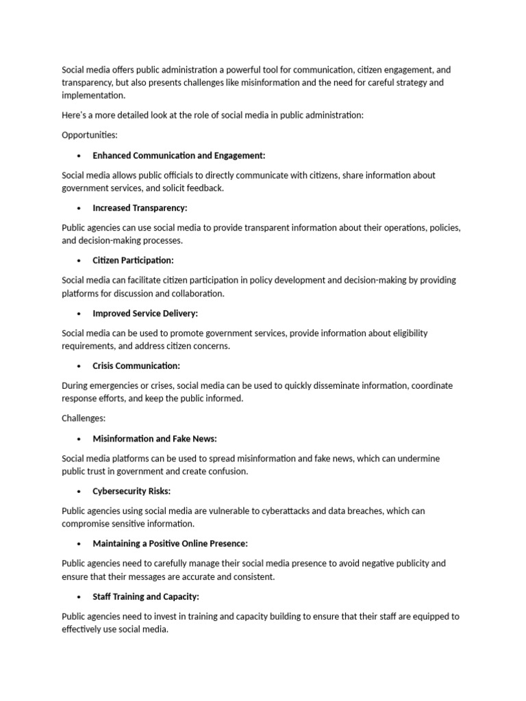 Social Media Offers Public Administration A Powerful Tool For ...