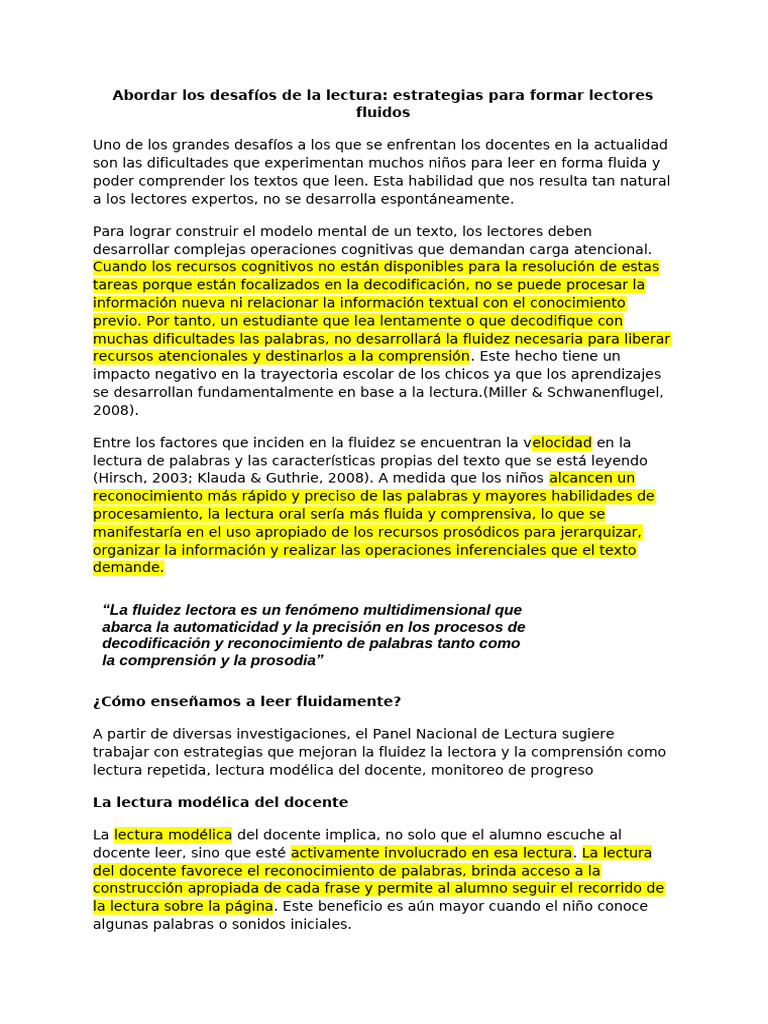 Abordar Los Desafíos de La Lectura - Estrategias para Desarrollar ...