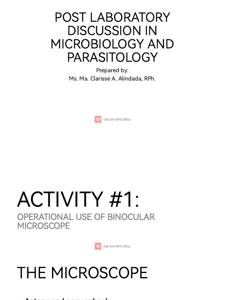 Post Laboratory Discussion in Microbiology and Parasitology | PDF ...