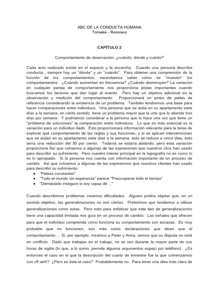 Abc de La Conducta Humana | PDF | Comportamiento | Psicoterapia