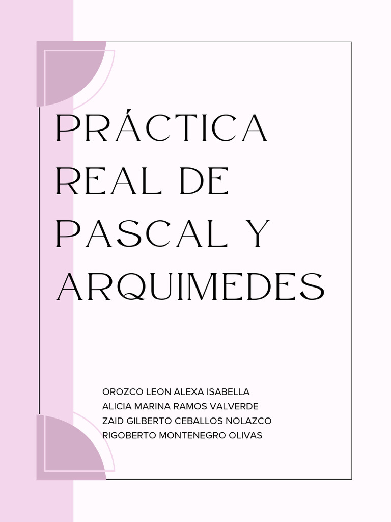 Pascal y Arquimedes | PDF | Presión | Pascal (Unidad)